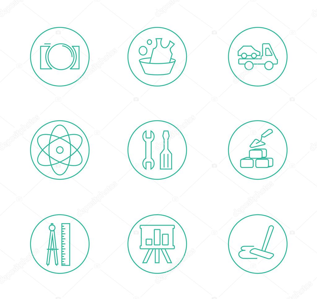 Image vectorielle Symbols of office working at the computer light ...