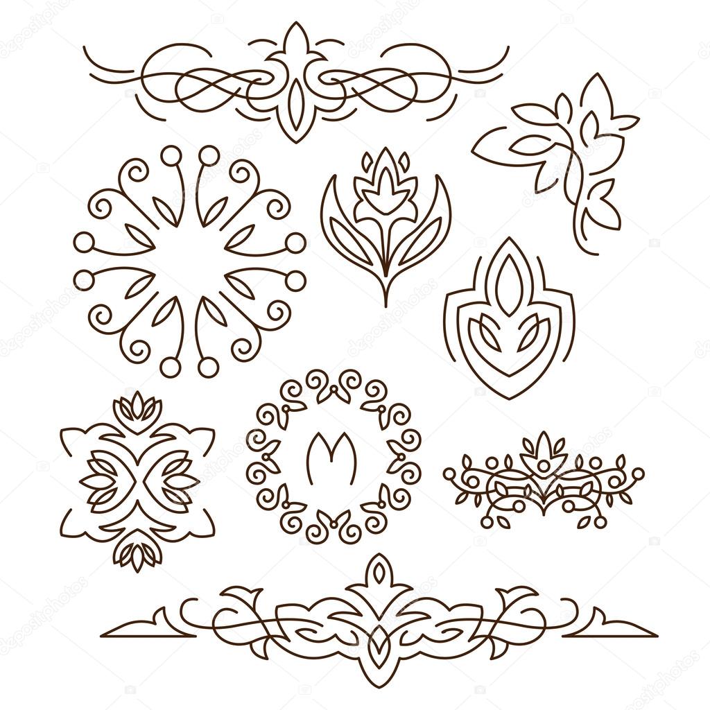 Line design elements for logos Stock Vector Image by ©TopVectors #68676801