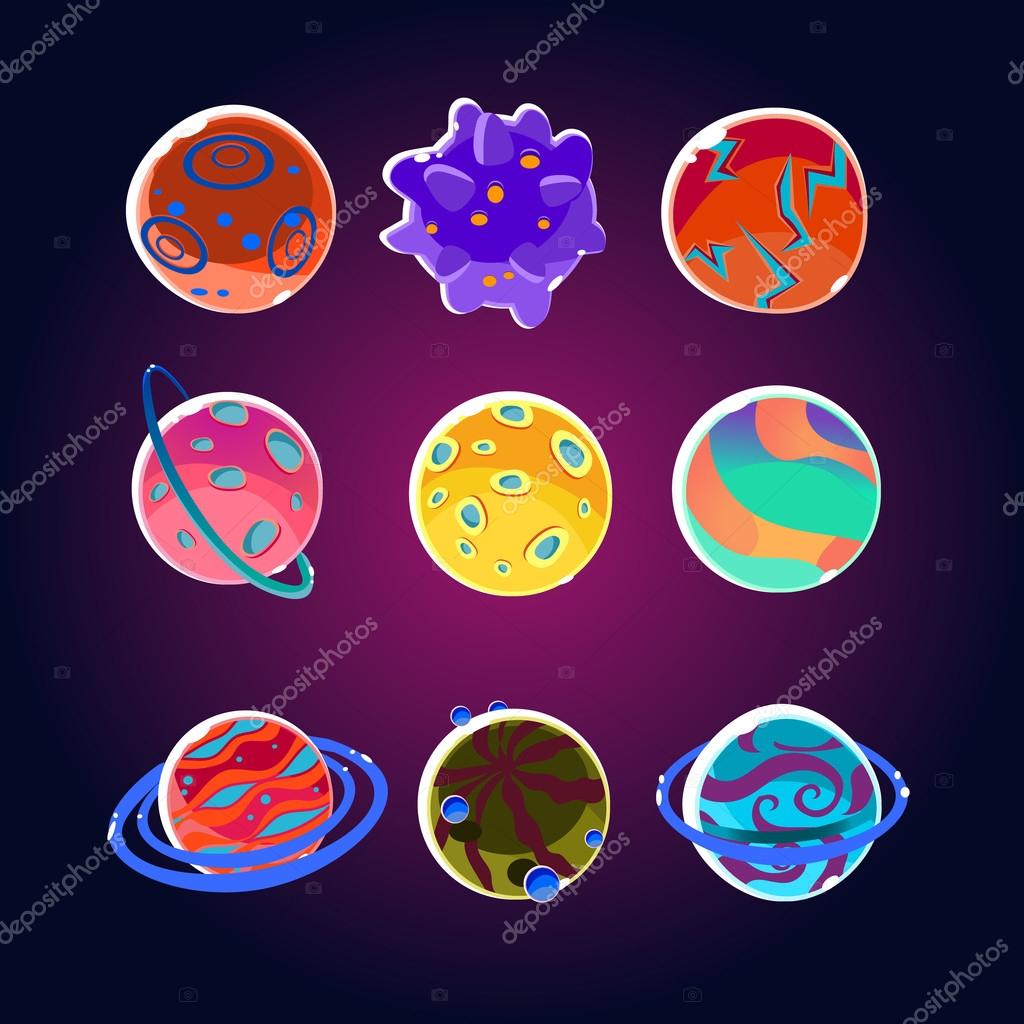 Collection of planet stickers Stock Vector Image by ©TopVectors #72065137