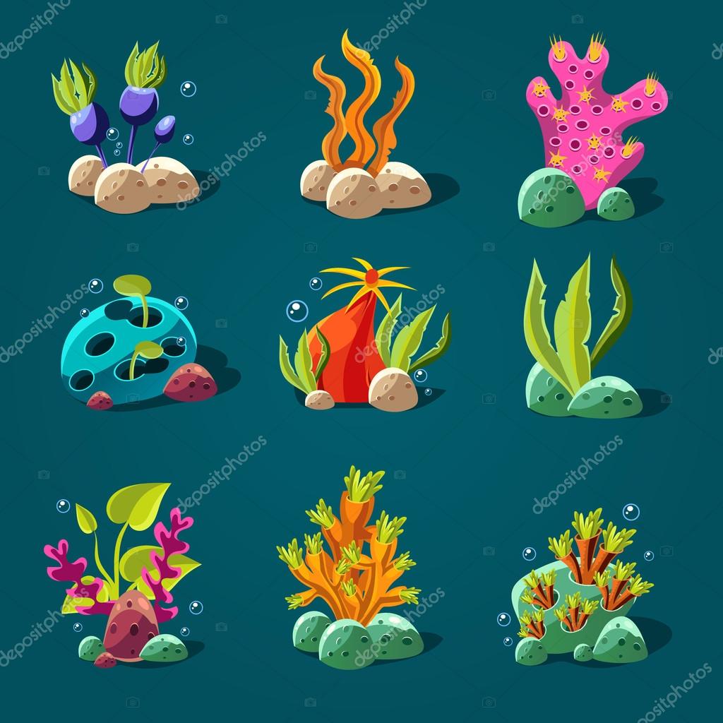 Marine plants set — Stock Vector © TopVectors #72065279