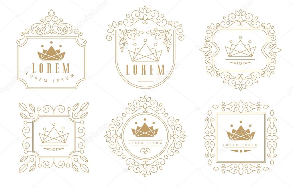 Elementos de diseño de líneas para logos vector, gráfico vectorial ...