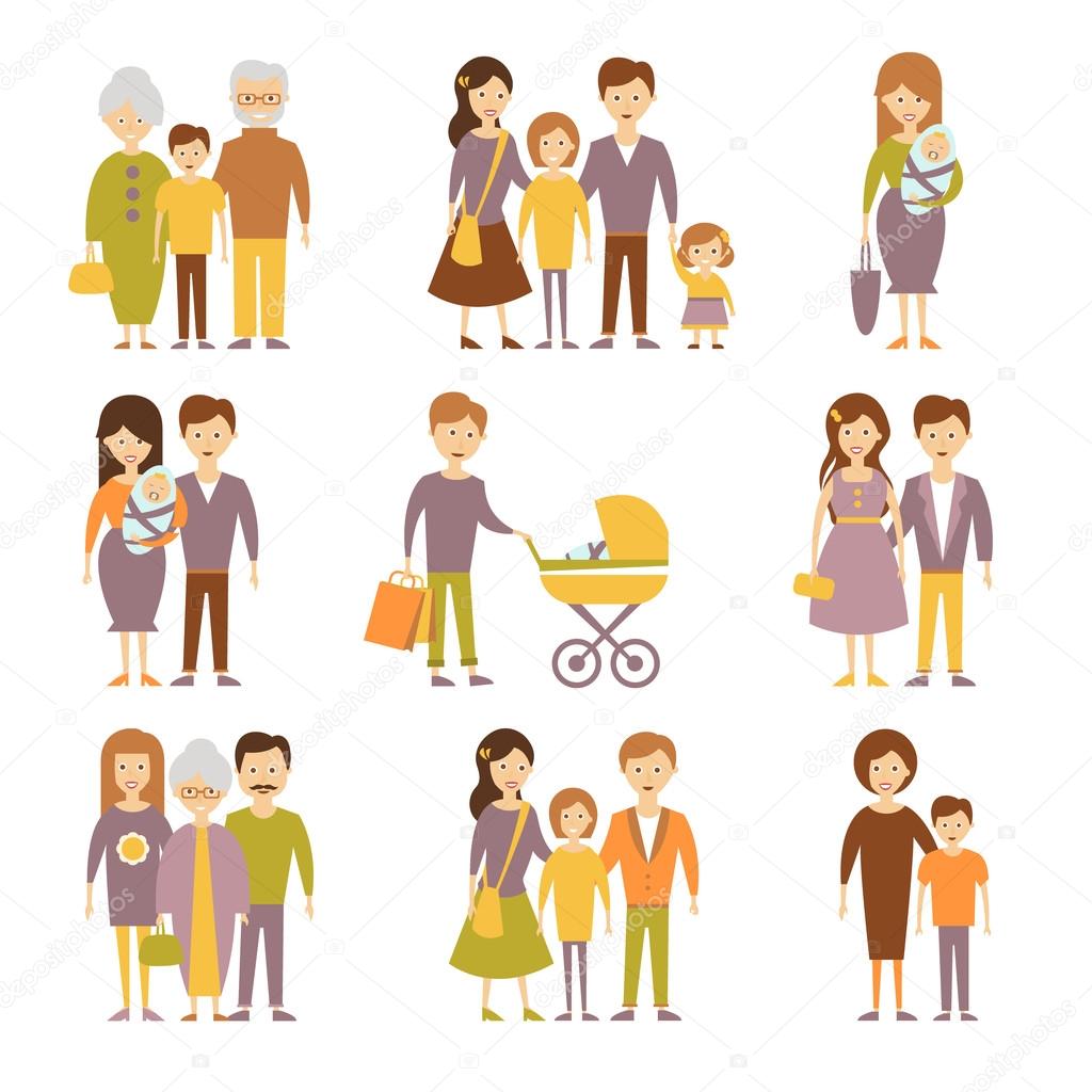 Family flat icons set — Stock Vector © TopVectors #76028665
