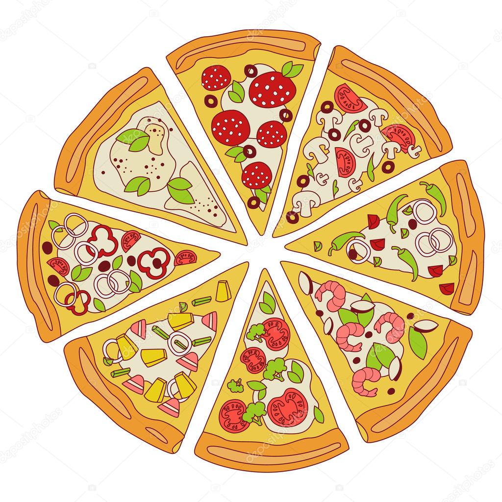 Tasty Sliced Pizza Illustration — Stock Vector © TopVectors #94831862