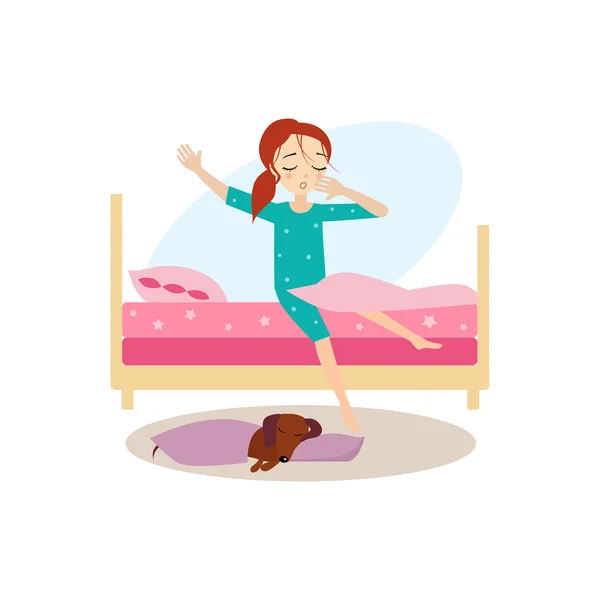 Vectores de stock de Mujer despertar, ilustraciones de Mujer despertar ...