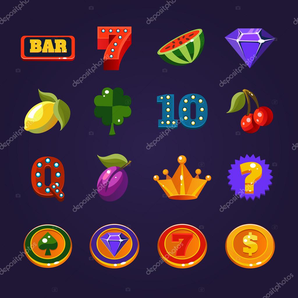 Vector Slot Machine Symbols Set Stock Vector by ©TopVectors 96932586