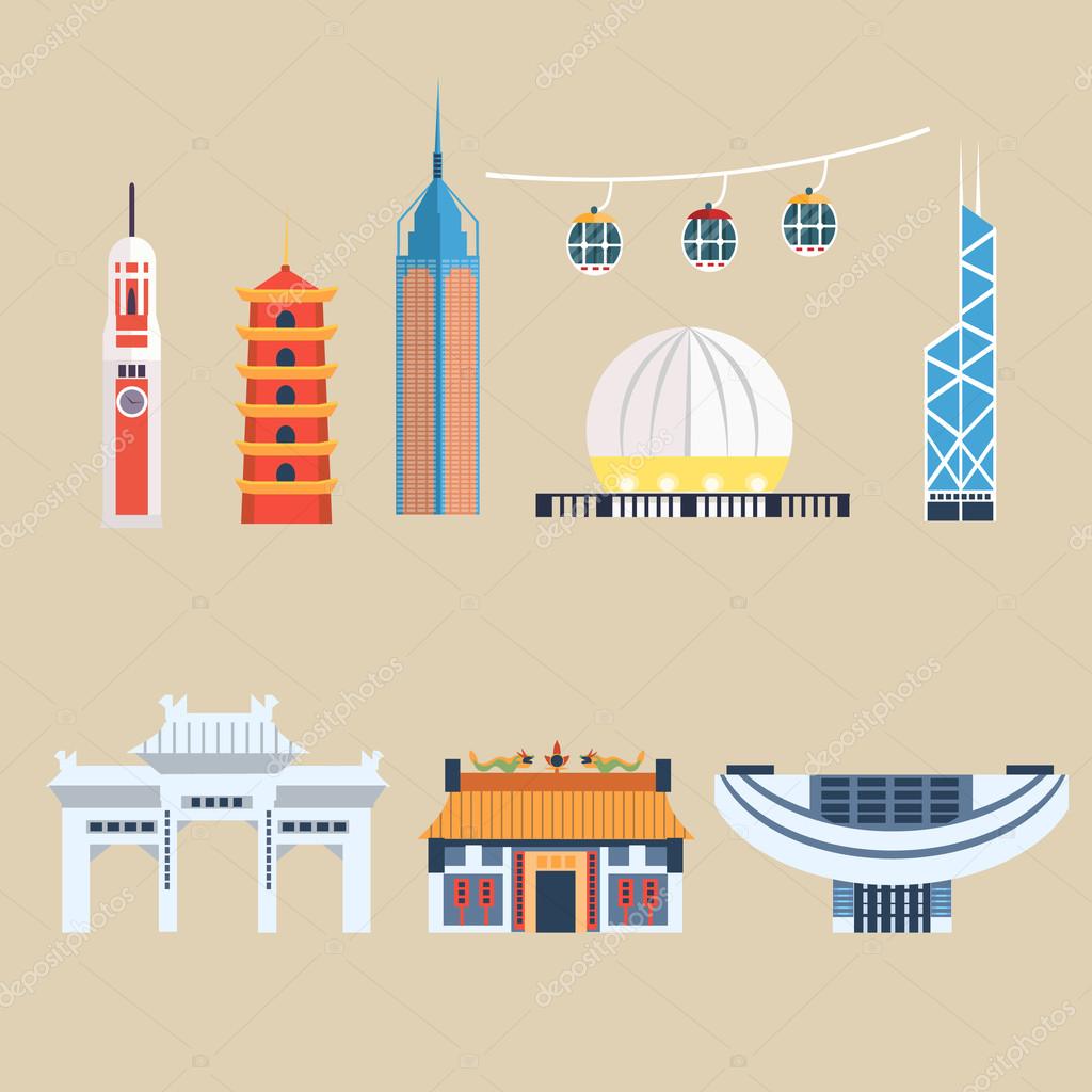 Modern Chinese Buildings — Stock Vector © TopVectors #97322996