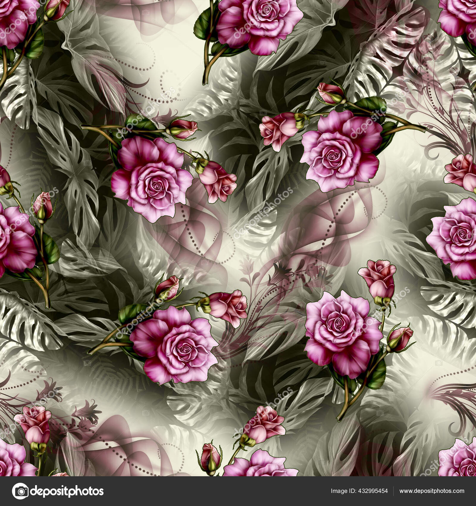 Digital Textile Saree Design Colourfull Digital Saree Flowers Seamless ...