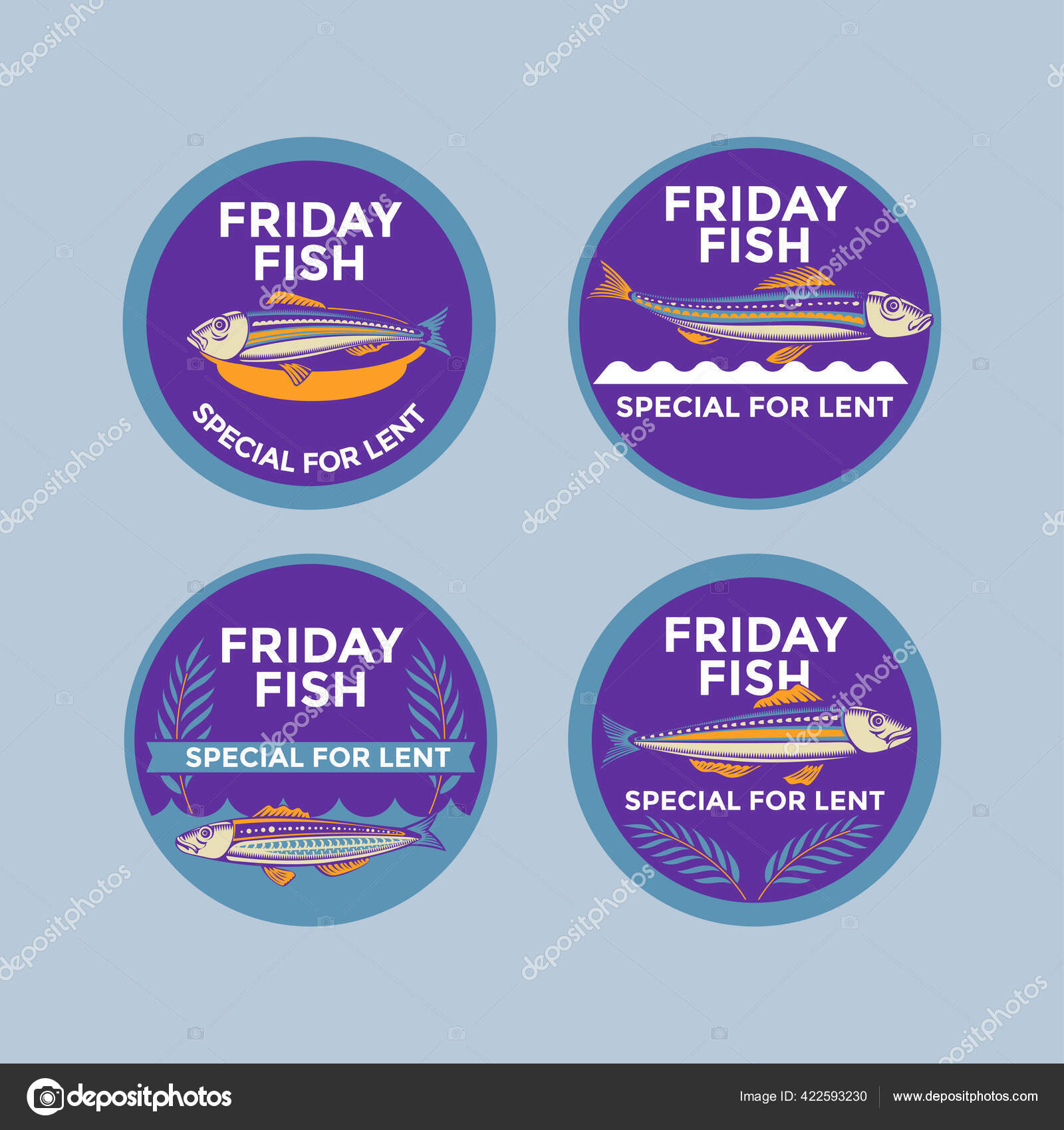 Illustration Friday Fried Fish Special Lent Vector Stock Vector Image ...