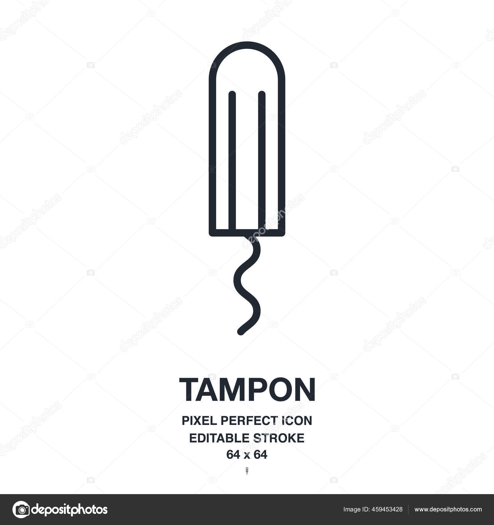 Menstrual Tampon Editable Stroke Outline Icon Isolated White Background ...