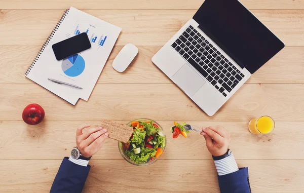 Healthy business lunch top view at table. - Stock Image - Everypixel