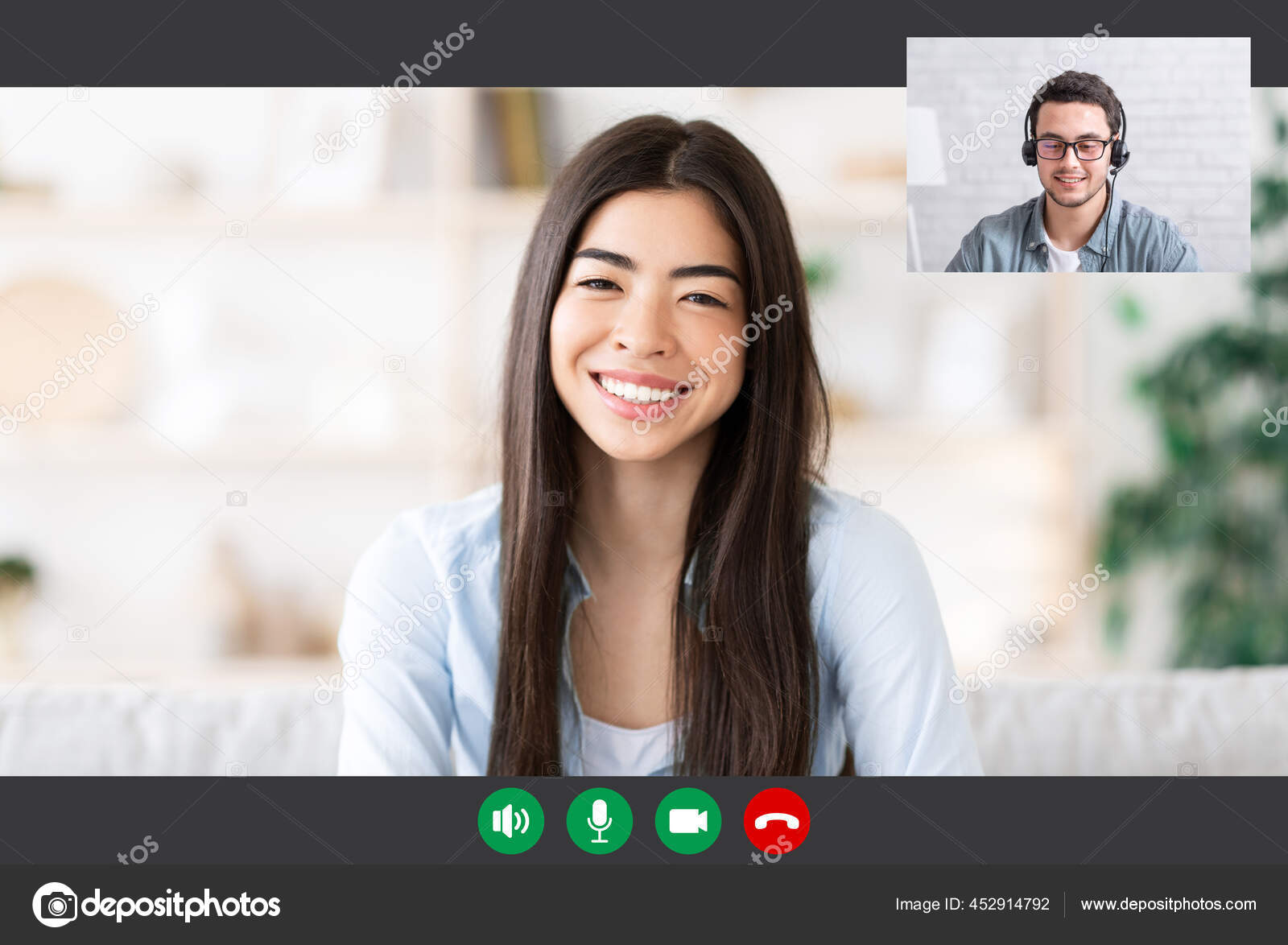 Man And Woman Having Online Video Call Stock Photo by ©Milkos 452914792