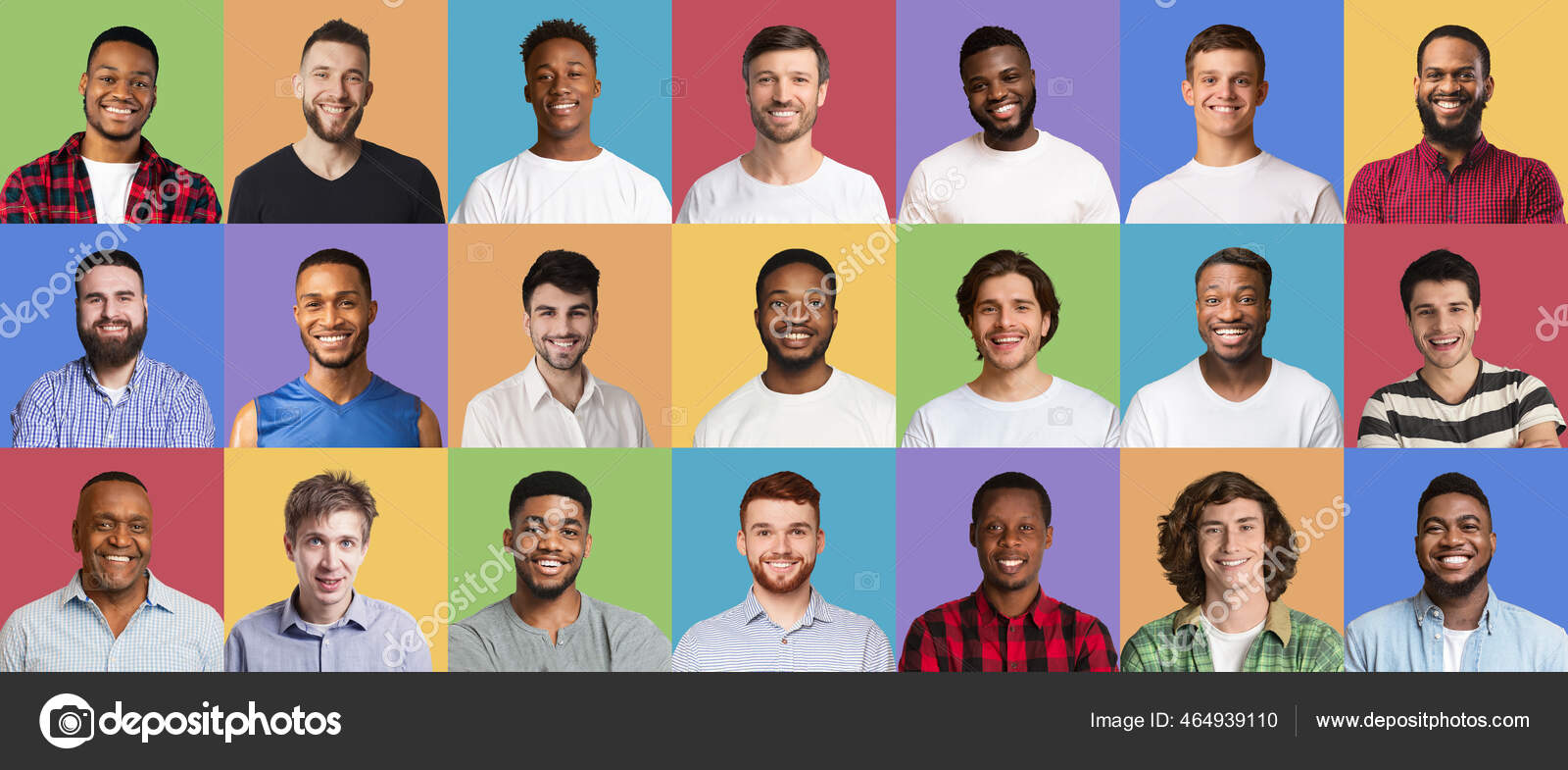 Collage set of happy diverse multicultural men — Stock Photo © Milkos ...