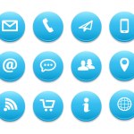 Web Contact Icons On Blue Labels Stock Vector Image by ©NiroDesign ...