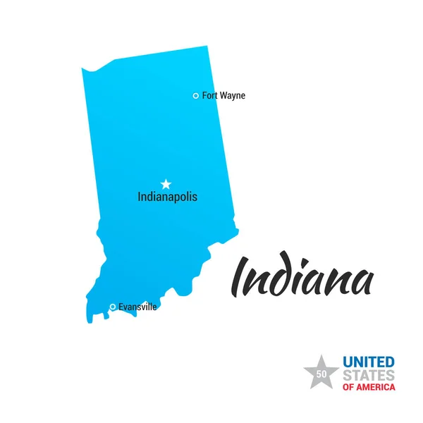 Indiana mapa del estado imágenes de stock de arte vectorial | Depositphotos