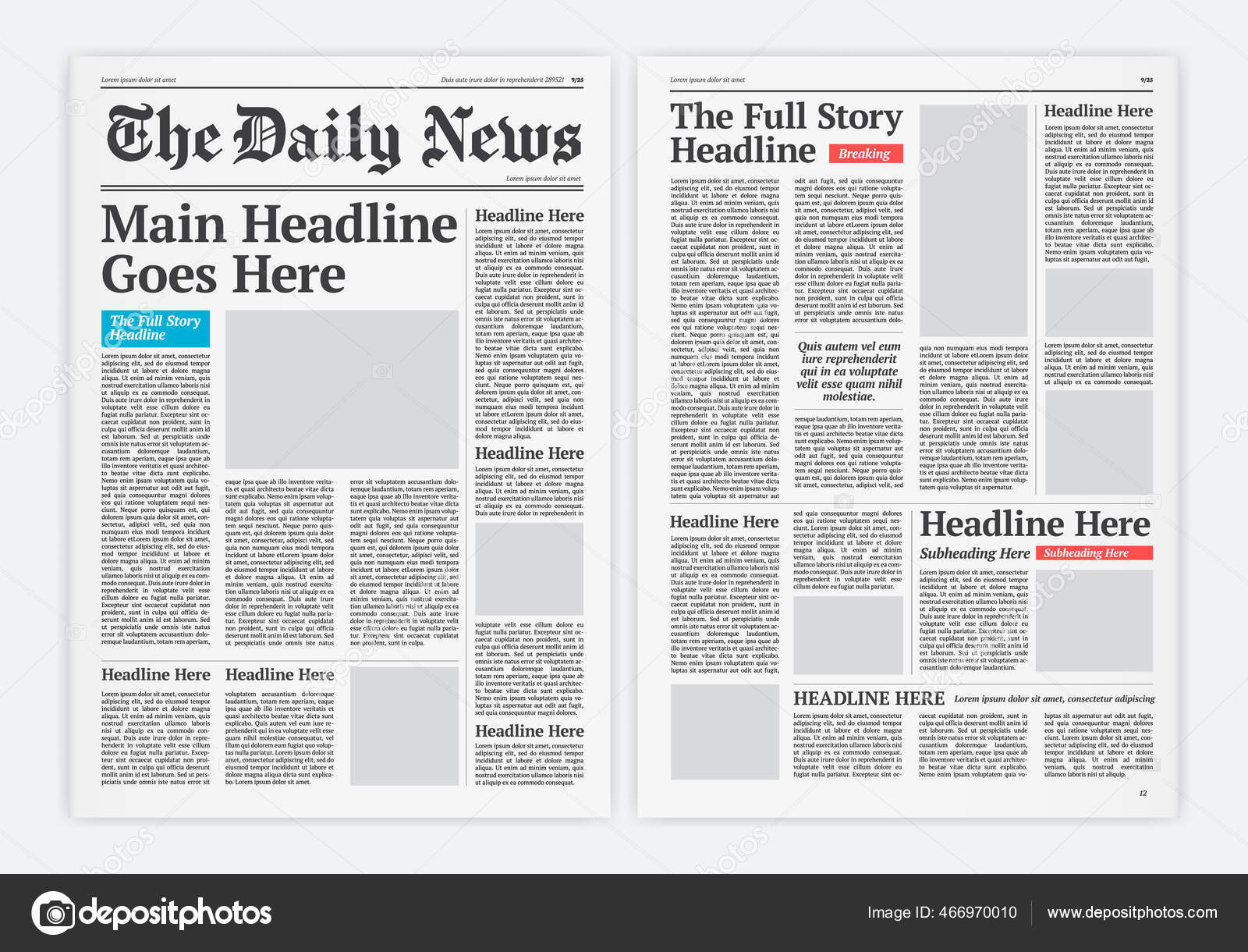 Grafisches Layout Zeitungsvorlage - Vektorgrafik: lizenzfreie Grafiken ...