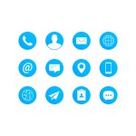 Web Contact Icons On Blue Labels Stock Vector Image by ©NiroDesign ...