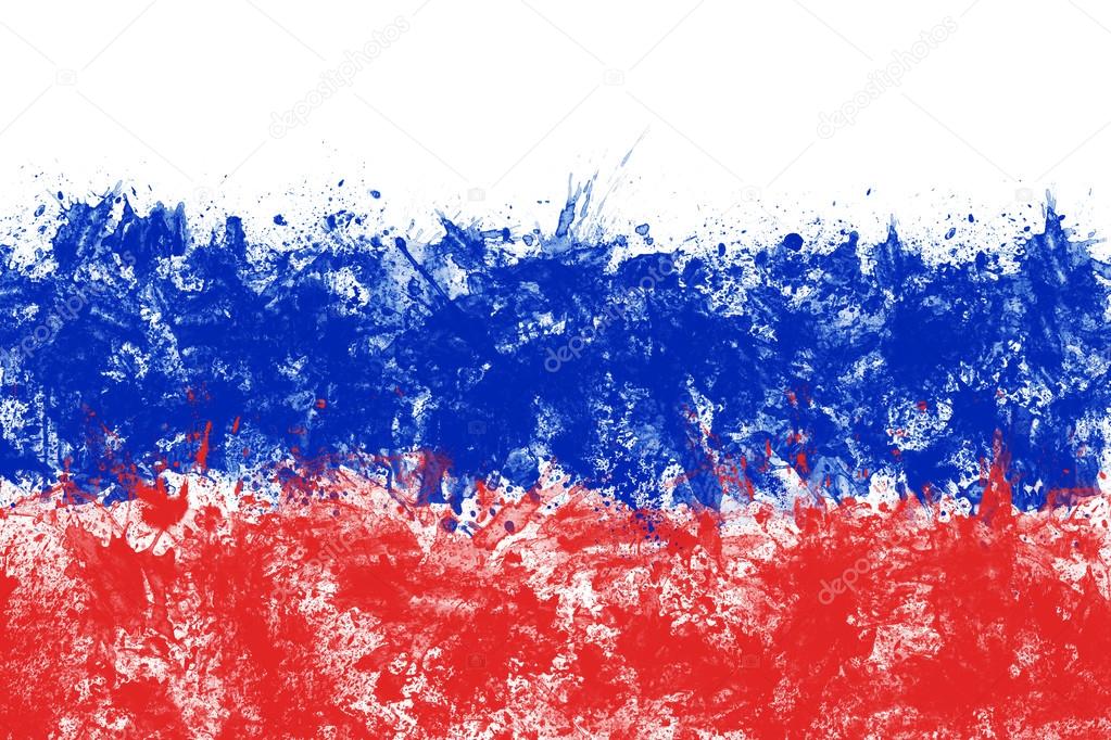 Russian flag created from splash colors white, blue, red. Stock Photo ...