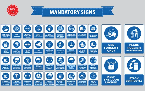 Mandatory signs, construction health, safety signs Stock Vector by ...