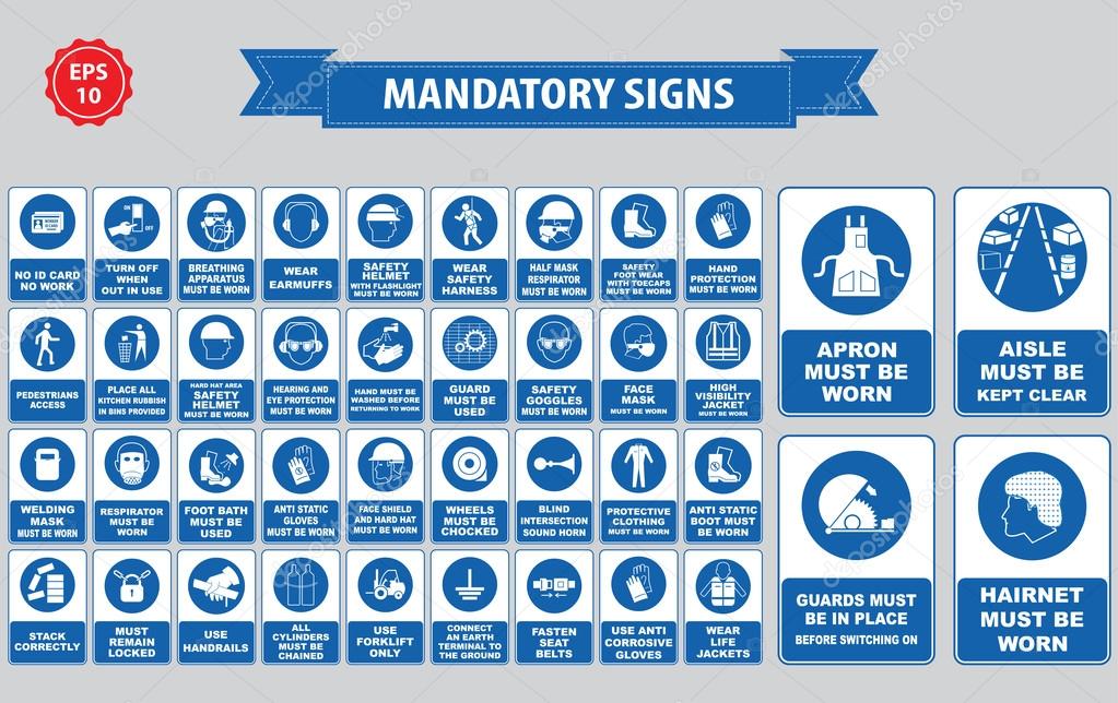 Mandatory signs collection Stock Vector by ©coolvectormaker 100380210