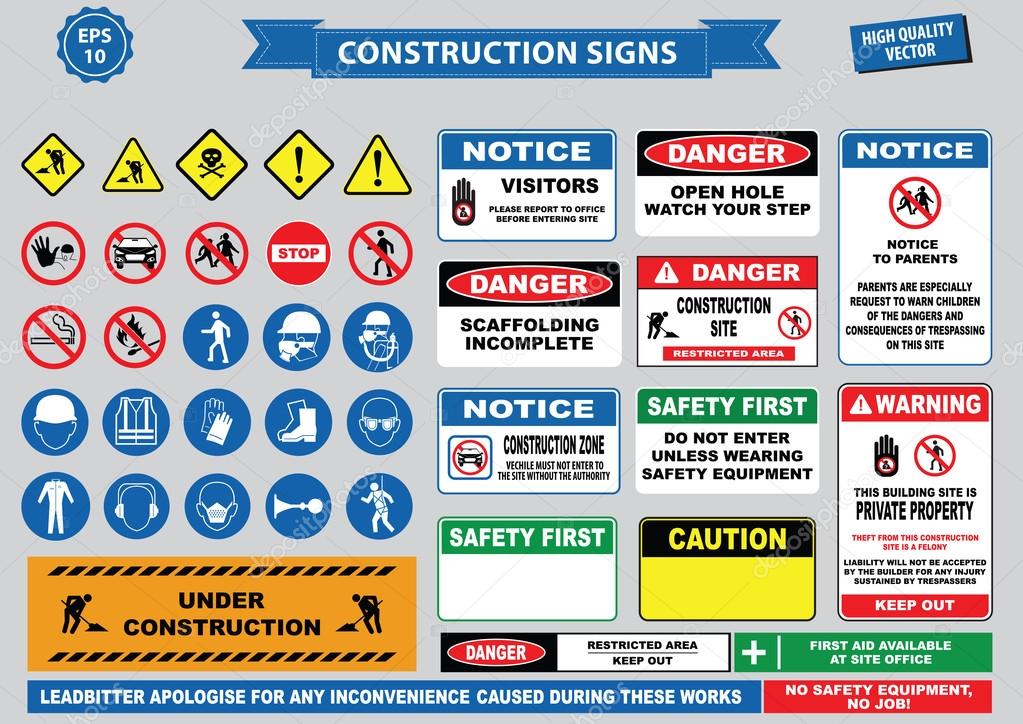Set of Construction sign Stock Vector by ©coolvectormaker 117047868