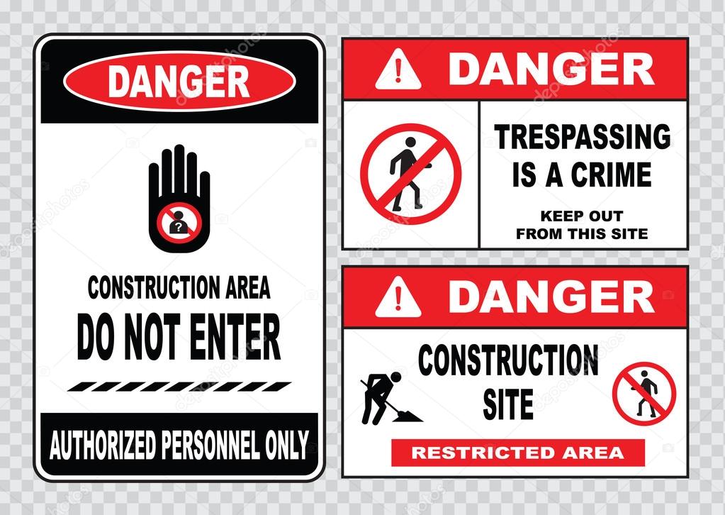 Site or construction safety signs Stock Vector by ©coolvectormaker 73622657