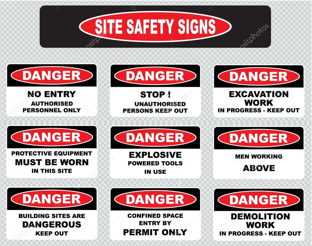Site Safety Signs set Stock Vector Image by ©coolvectormaker #73622691