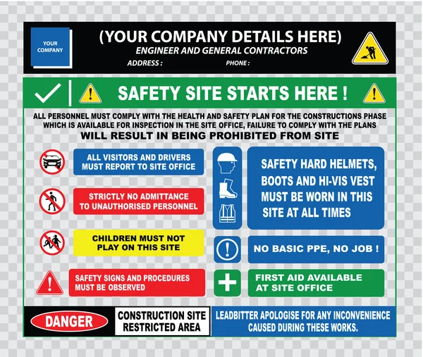 Industrial, construction site safety signs Stock Vector Image by ...