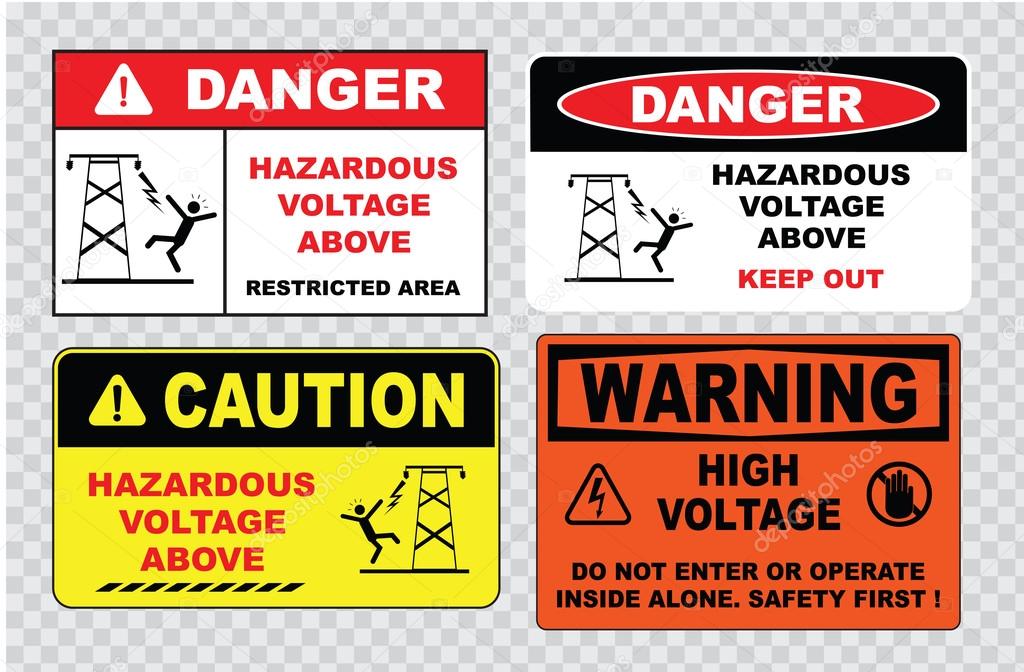 High voltage or electrical safety signs Stock Vector Image by ...