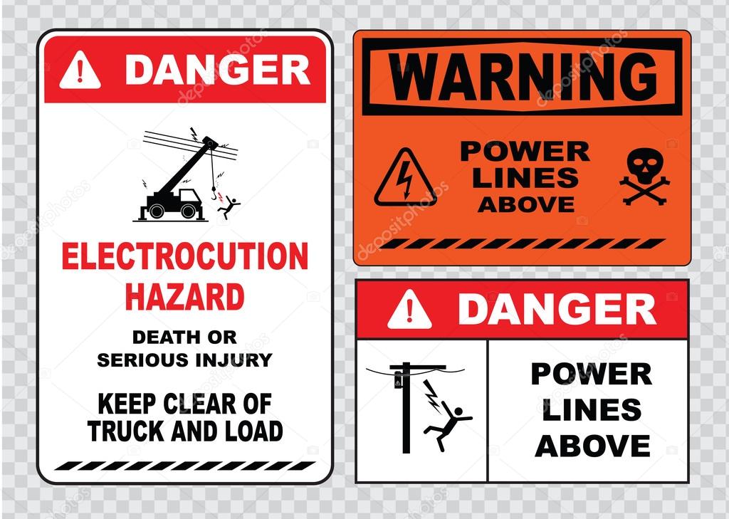 Electrical safety signs set — Stock Vector © coolvectormaker #73713369