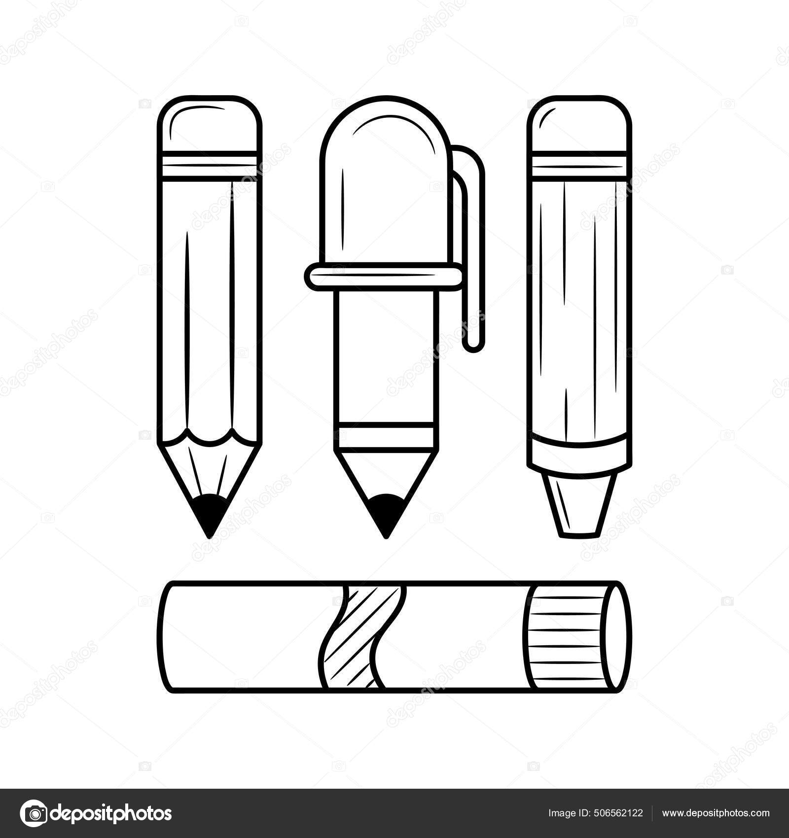 Pencil Writing Clip Art Black And White