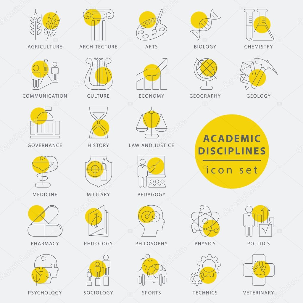 Thin line academic disciplines Stock Vector Image by ©Rustle #109513740