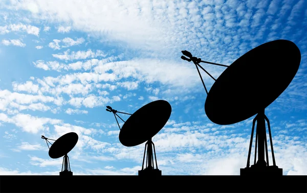 Satellite shadow and phone antenna sky background Stock Photo by ...