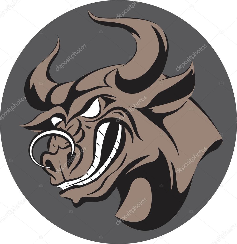 Vector image of the evil bull — Stock Vector © Grishankov #99274726