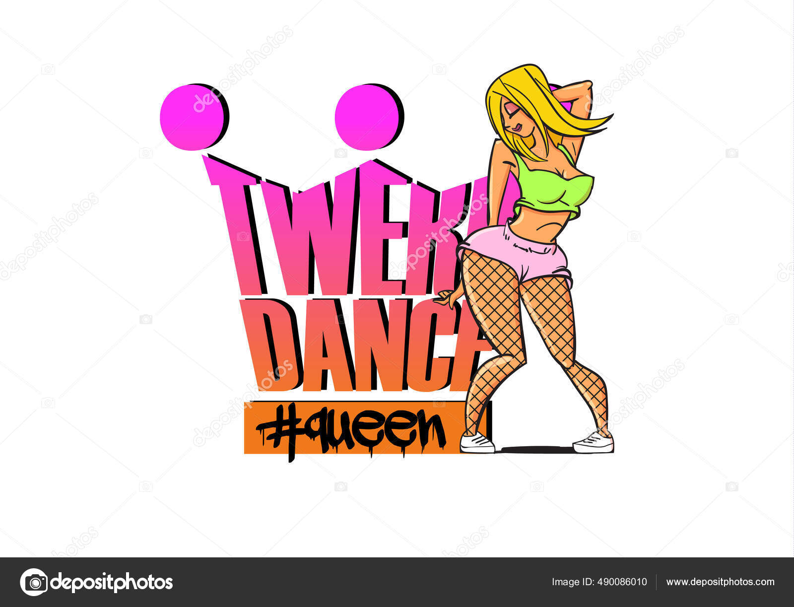Twerk Poster Design Cartoon Style Girl Poster Booty Dance Course Stock ...