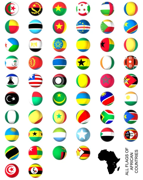 Round Glossy Flags of Africa Complete Set — Stock Vector © Livenart ...