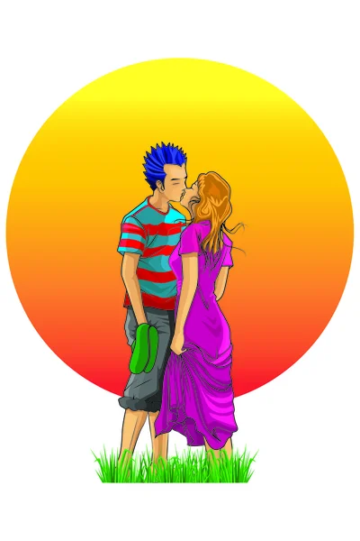 100,000 Cartoon couple kissing Vector Images | Depositphotos