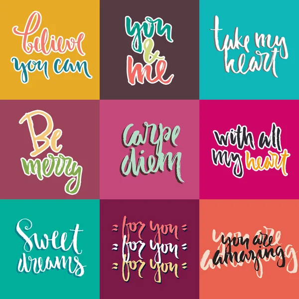 Hand drawn lettering posters collection — Stock Vector © Qilli #111295470