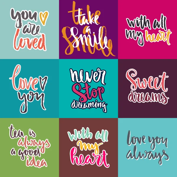 Hand drawn lettering posters collection — Stock Vector © Qilli #111295470