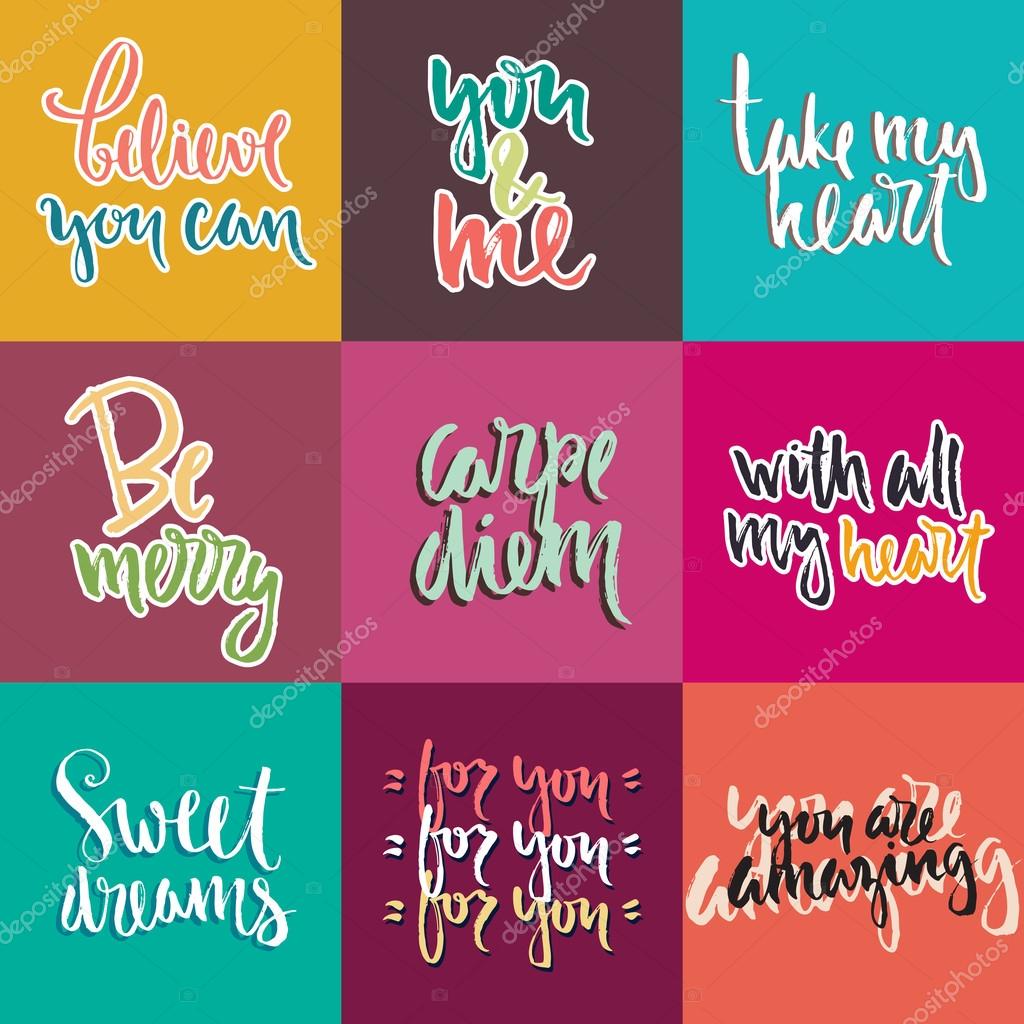 Hand drawn lettering posters collection Stock Vector Image by ©Qilli ...