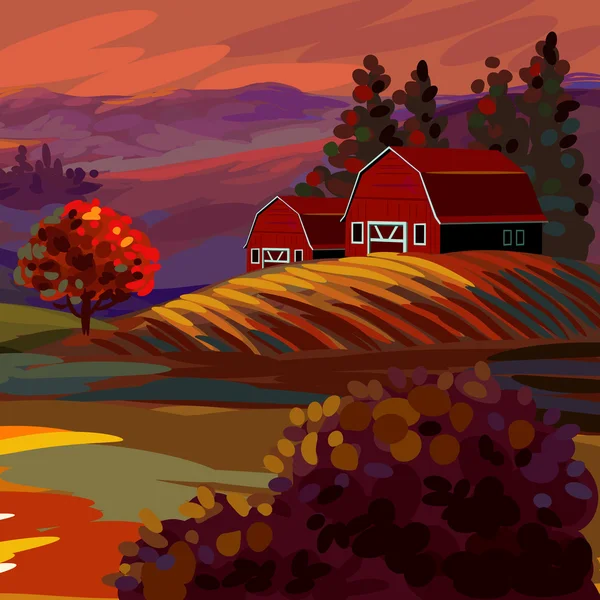 Beautiful country landscape — Stock Vector © vedvid_ARTS #65803457