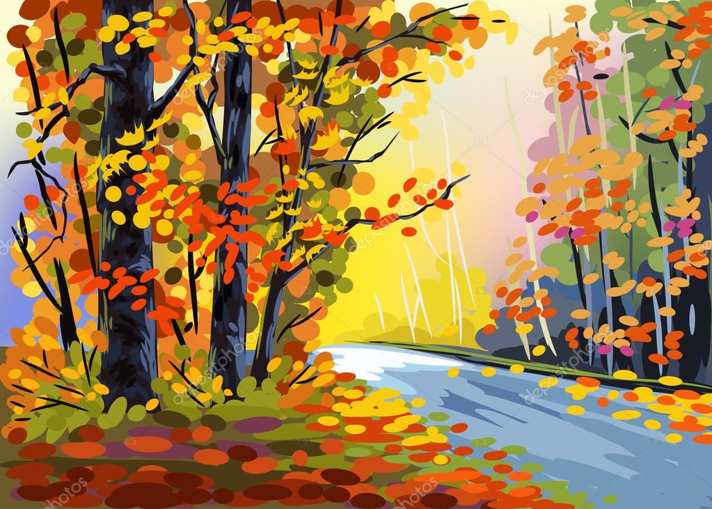 Beautiful hand drawn landscape — Stock Vector © vedvid_ARTS #65803339