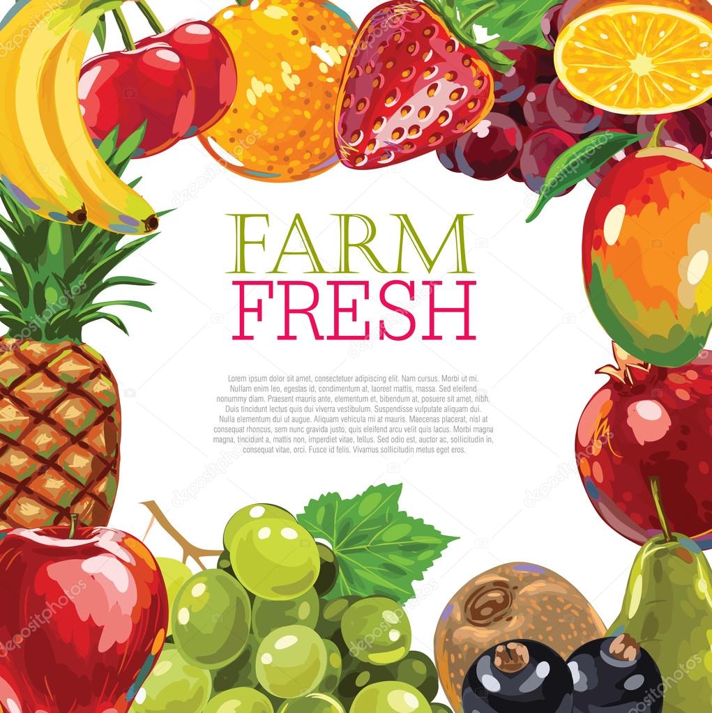 Hand drawn Fruits Frame — Stock Vector © vedvid_ARTS #65803341