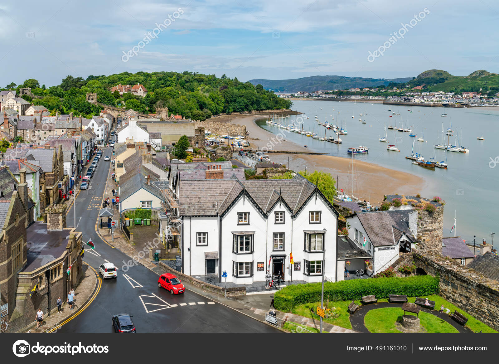 Conwy Wales July 2021 View Conwy Costal Market Town Community – Stock ...