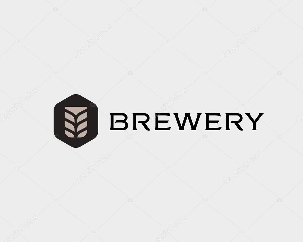 Brewery logotype. Beer vector logo design template. Pub modern symbol ...