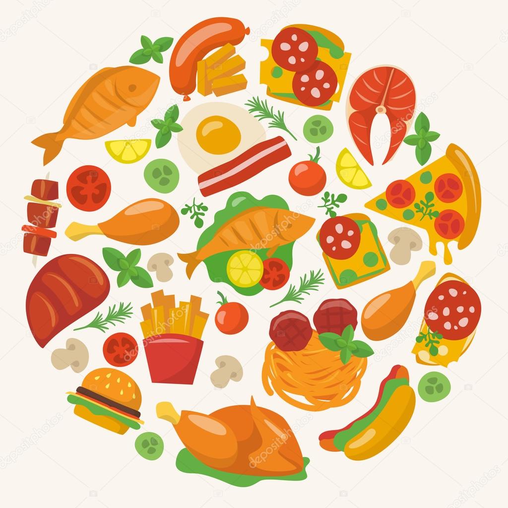 Different food icons Stock Vector Image by ©giraffarte #68567285
