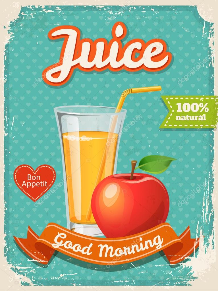 Juice poster in vintage style Stock Vector Image by ©giraffarte #71509047
