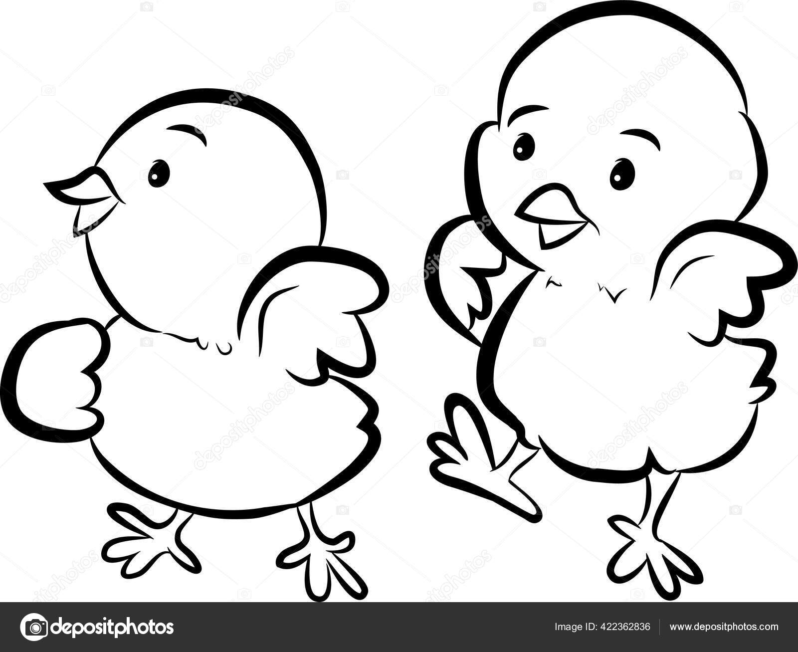 Baby Chick Clipart Black And White