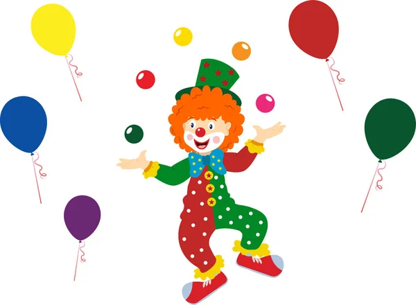 Payaso con globos imágenes de stock de arte vectorial | Depositphotos
