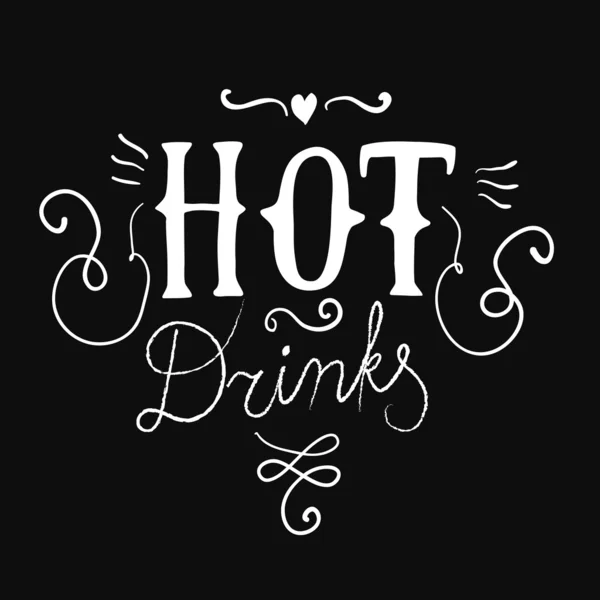 Hot drinks calligraphy on black background Stock Vector Image by ...