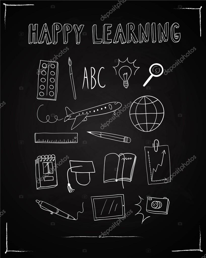 Happy learning doodle set Stock Vector Image by ©shtonado #63340157
